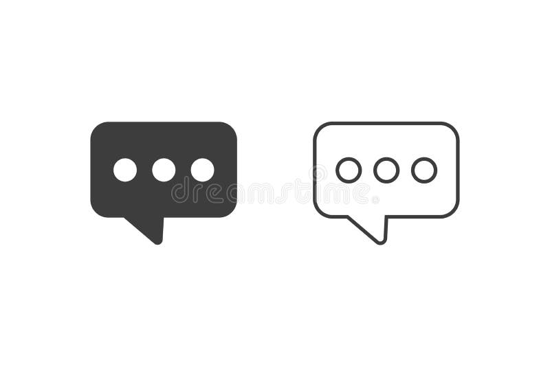 Chat Icons Flat Design or Chat Icons. 2 Style of Chat Icons Stock ...