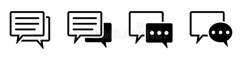 Chat Icons Vector Isolated Element. Set of Talk Bubble Speech Signs ... Chat Icons Vector Isolated Element. Set of Talk Bubble Speech Signs ...