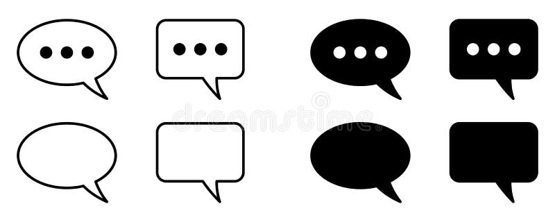 Chat Icons Vector Isolated Element. Set of Talk Bubble Speech Signs ... Chat Icons Vector Isolated Element. Set of Talk Bubble Speech Signs ...