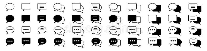 Chat Icons Vector Isolated Element. Set of Talk Bubble Speech Signs ... Chat Icons Vector Isolated Element. Set of Talk Bubble Speech Signs ...