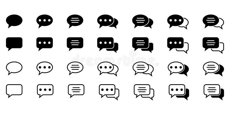 Chat Icons Vector Isolated Element. Set of Talk Bubble Speech Signs ... Chat Icons Vector Isolated Element. Set of Talk Bubble Speech Signs ...