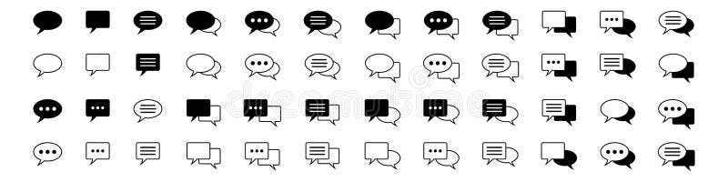 Chat Icons Vector Isolated Element. Set of Talk Bubble Speech Signs ... Chat Icons Vector Isolated Element. Set of Talk Bubble Speech Signs ...