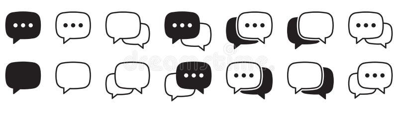 Chat Icons Vector Isolated Element. Set of Talk Bubble Speech Signs ... Chat Icons Vector Isolated Element. Set of Talk Bubble Speech Signs ...