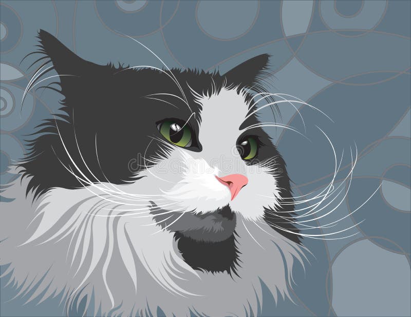 Chat illustré illustration stock. Illustration du oreilles - 3717093