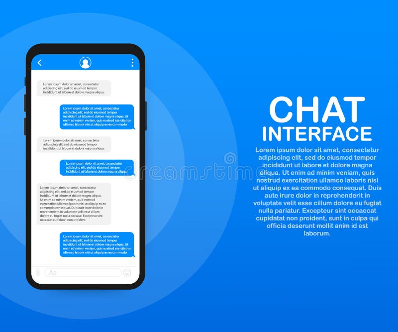 Chat Interface Application with Dialogue Window. Clean Mobile UI Design ...