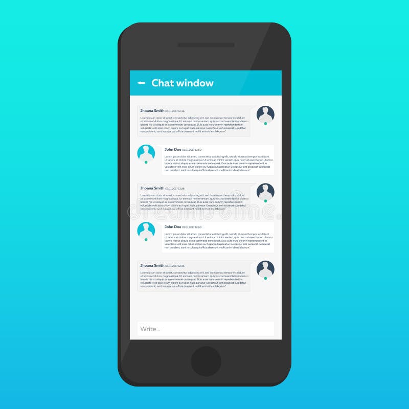 Chat Interface. Sms Messenger. UI, UX, Material Design. Vector ...