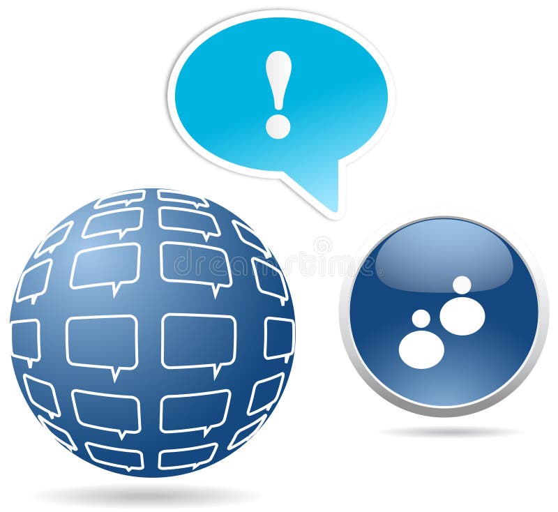 Chat items - illustration stock vector. Illustration of discussion ...