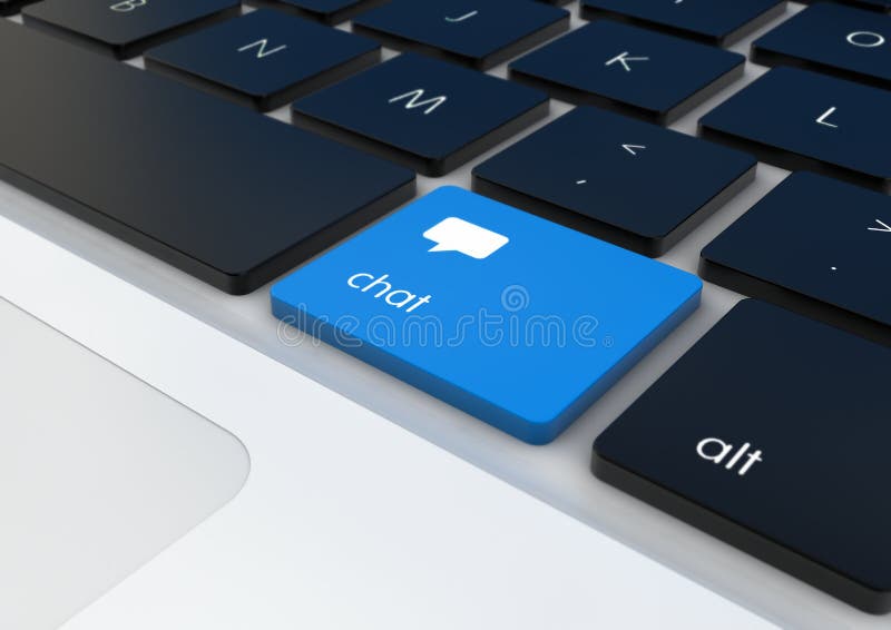 Chat key stock illustration. Illustration of button, desk - 51795688