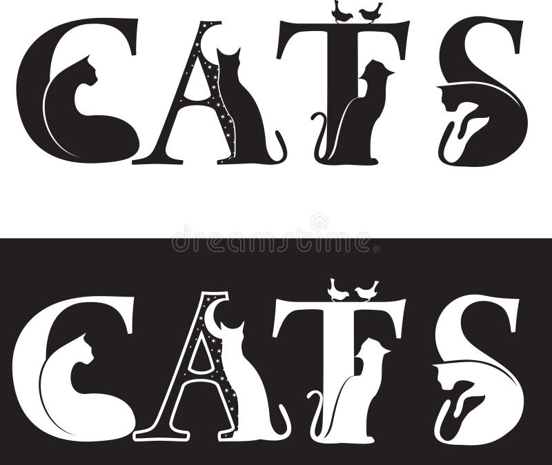Lettres de chats illustration de vecteur. Illustration du pets - 25594916