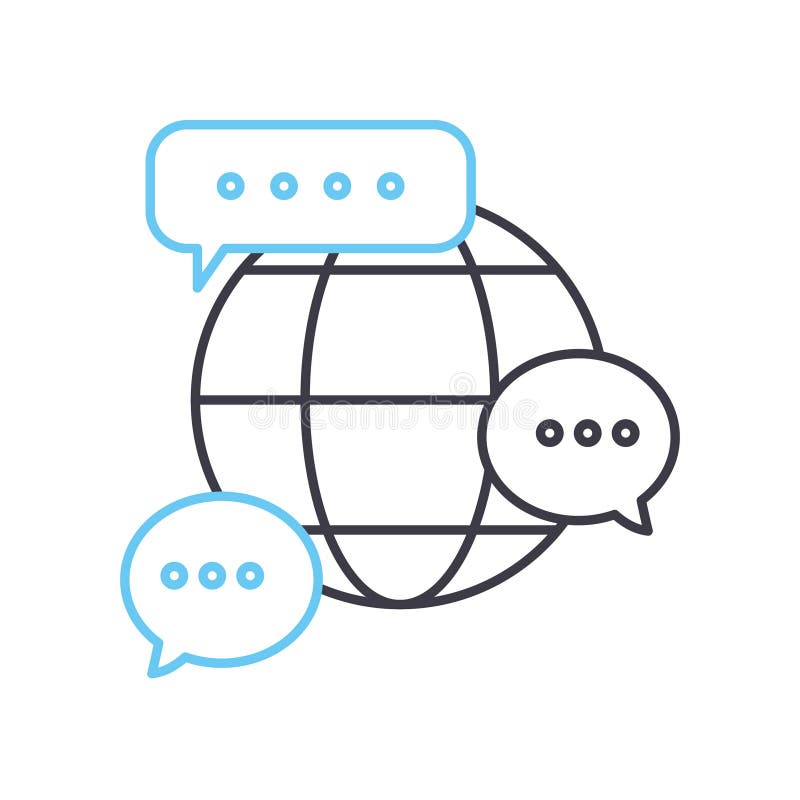 Chat Line Icon, Outline Symbol, Vector Illustration, Concept Sign Stock ...