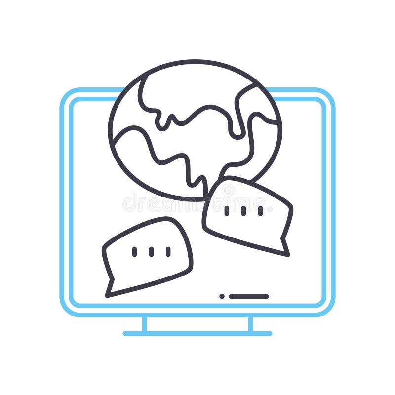 Chat Line Icon, Outline Symbol, Vector Illustration, Concept Sign Stock ...