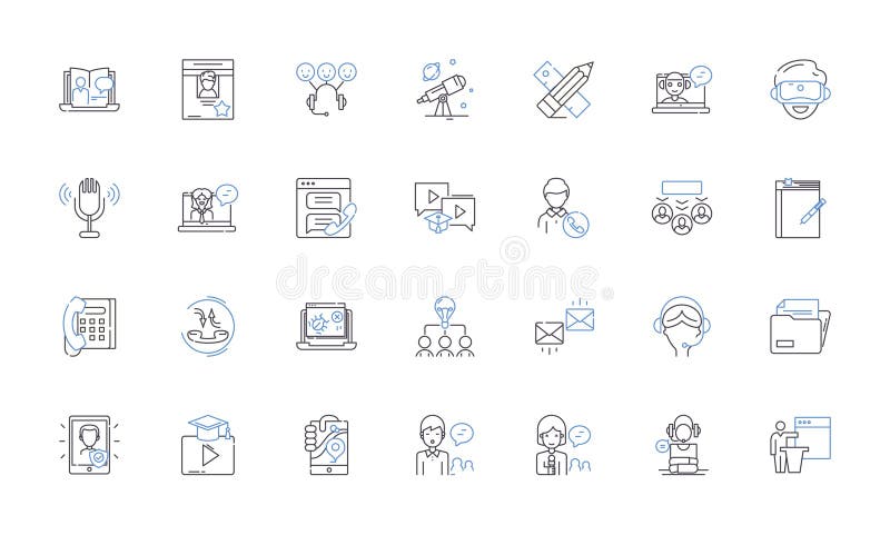 Chat Line Icons Collection. Conversation, Dialogue, Communication ...