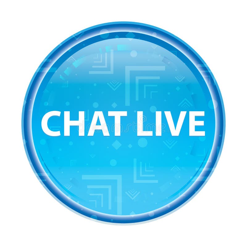 Chat Live Floral Blue Round Button Stock Illustration - Illustration of ...