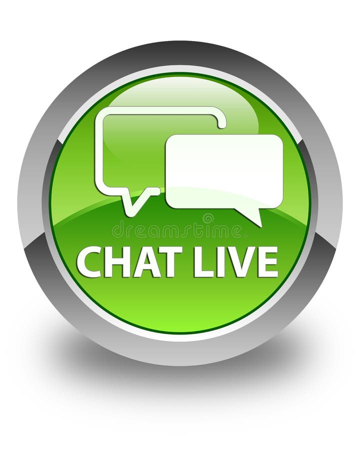 Chat Live Glossy Green Round Button Stock Illustration - Illustration ...
