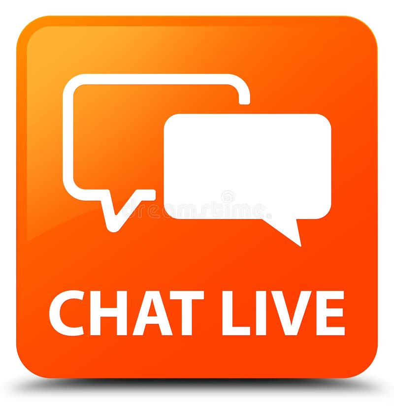 Chat Live Orange Square Button Stock Illustration - Illustration of ...