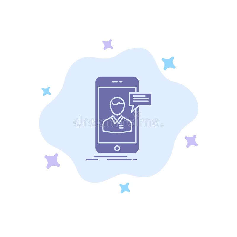 Chat, Live Chat, Meeting, Mobile, Online Conversation Blue Icon on ...