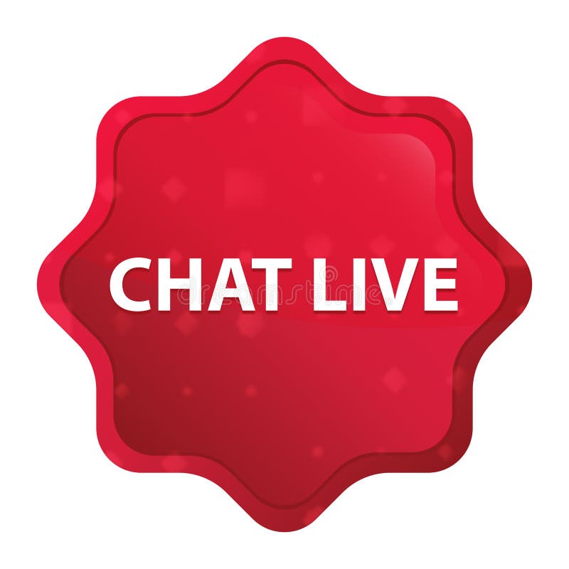Chat Live Misty Rose Red Starburst Sticker Button Stock Illustration ...