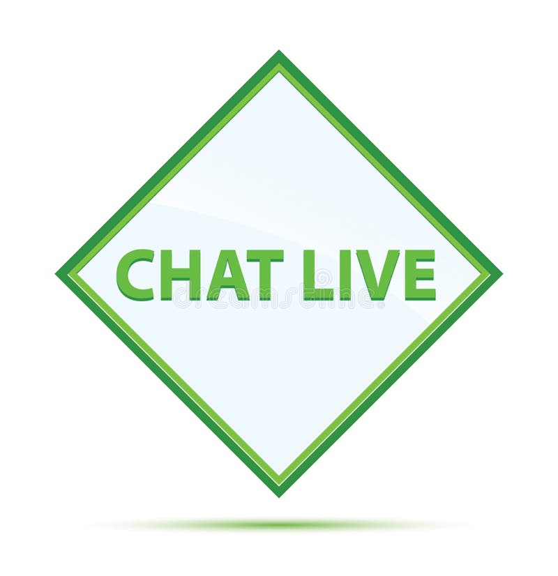 Chat Live Modern Abstract Green Diamond Button Stock Illustration ...