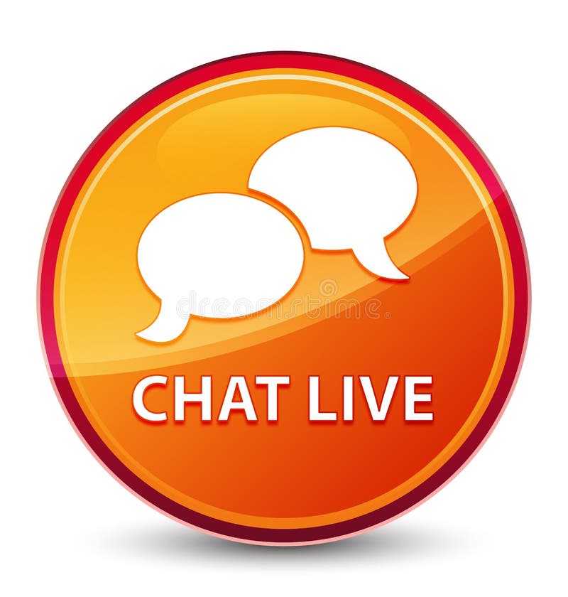 Chat Live Special Glassy Orange Round Button Stock Vector ...