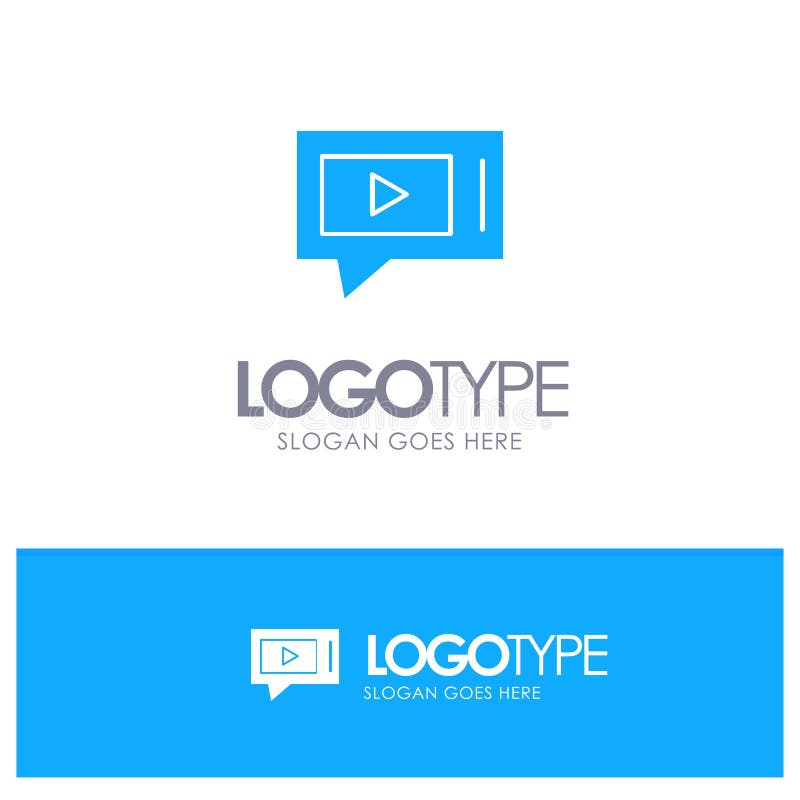 Chat, Live, Video, Service Blue Solid Logo with Place for Tagline Stock ...