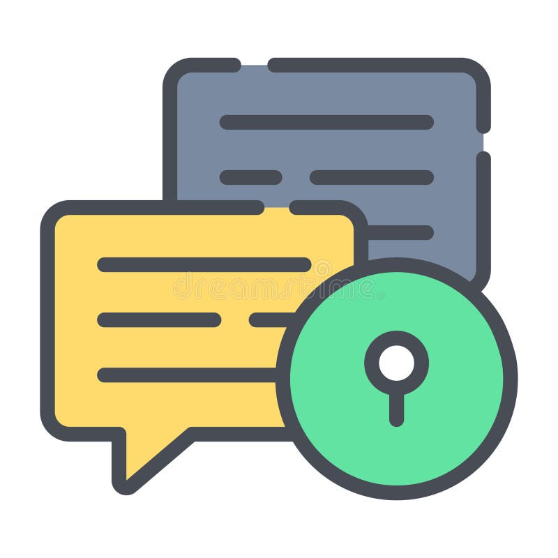 Chat Lock, Chat Lock Symbol or Message Lock Icon. Encrypted ...