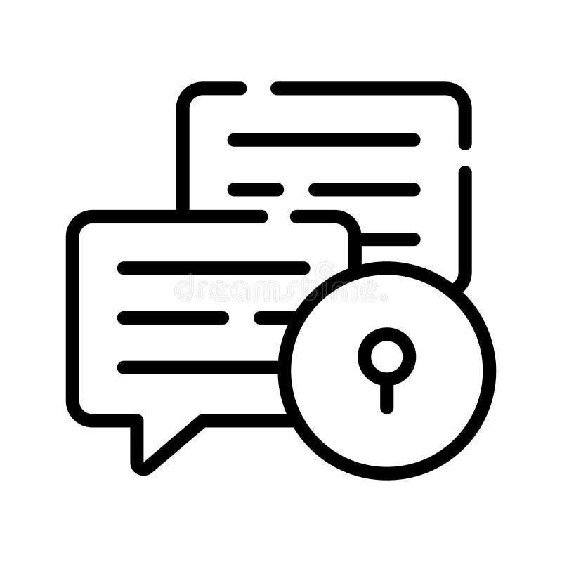 Chat Lock, Chat Lock Symbol or Message Lock Icon. Encrypted ...