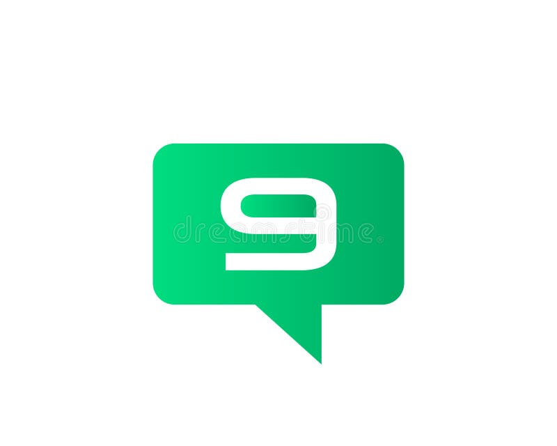 Chat Logo on 9 Letter Concept. Letter 9 Chat Logo. Letter 9 ...