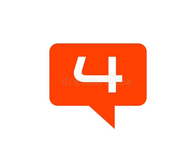 Chat Logo on 4 Letter Concept. Letter 4 Chat Logo. Letter 4 ...