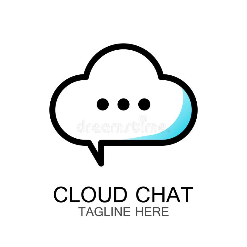 Chat Logo Speech Bubble In Cloud Form Stock Vector Illustration Of
