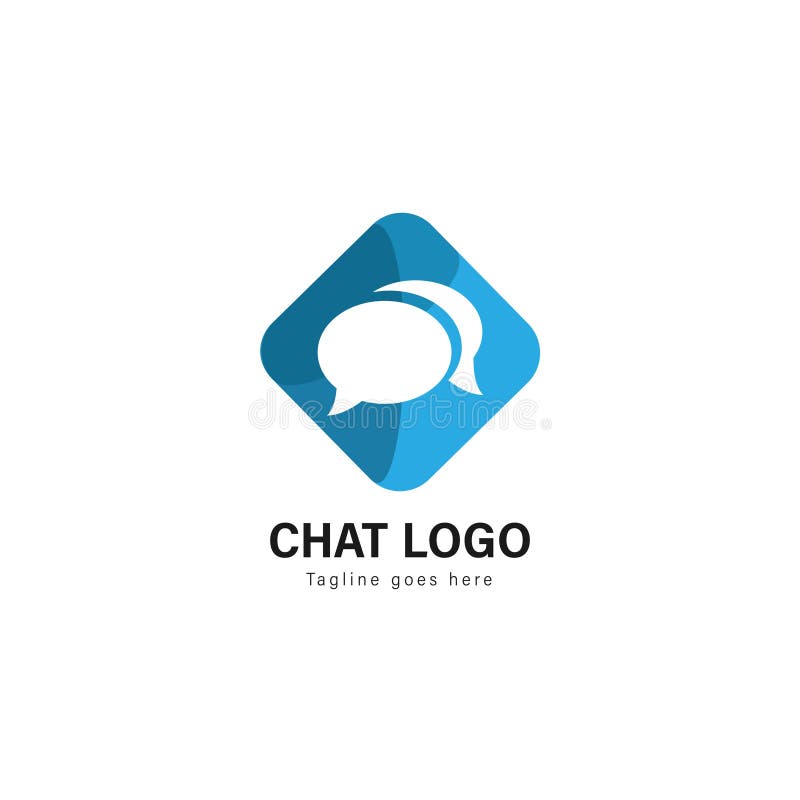Chat Logo Template Design. Chat Logo with Modern Frame Isolated on ...