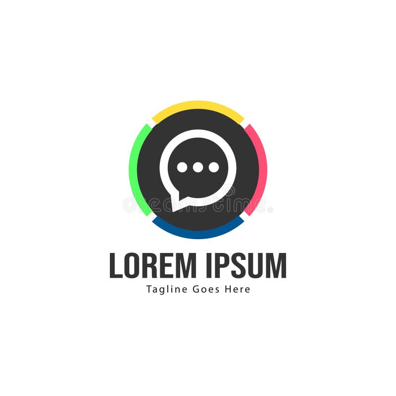 Chat Logo Template Design. Chat Logo with Modern Frame Isolated on ...