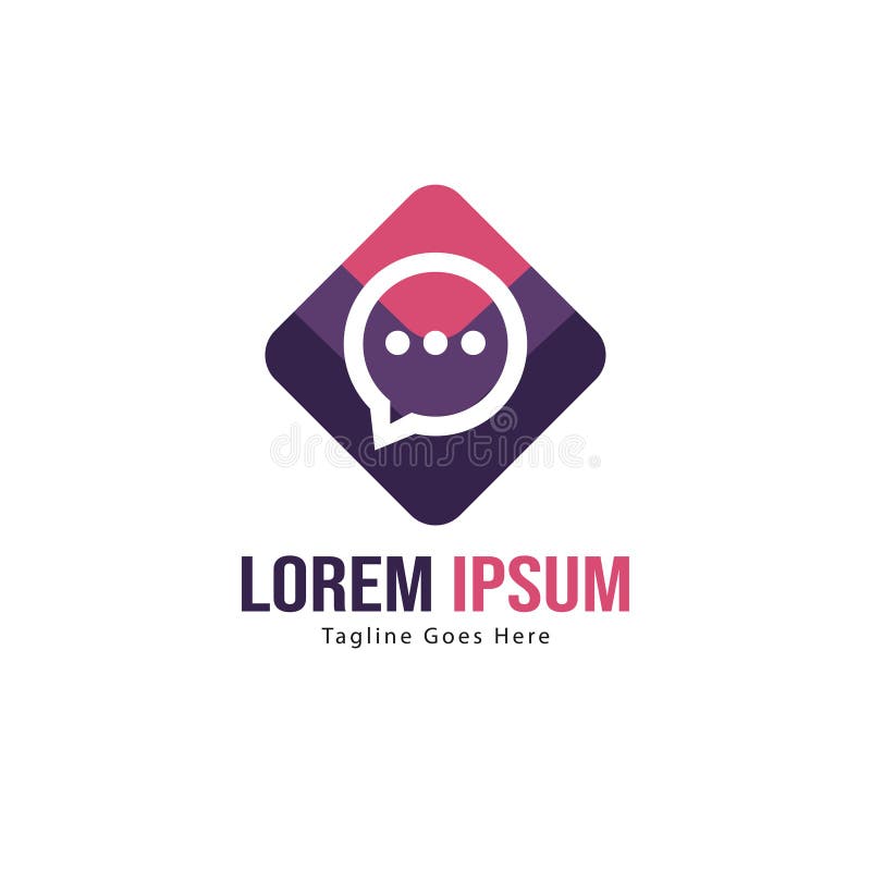 Chat Logo Template Design. Chat Logo with Modern Frame Isolated on ...