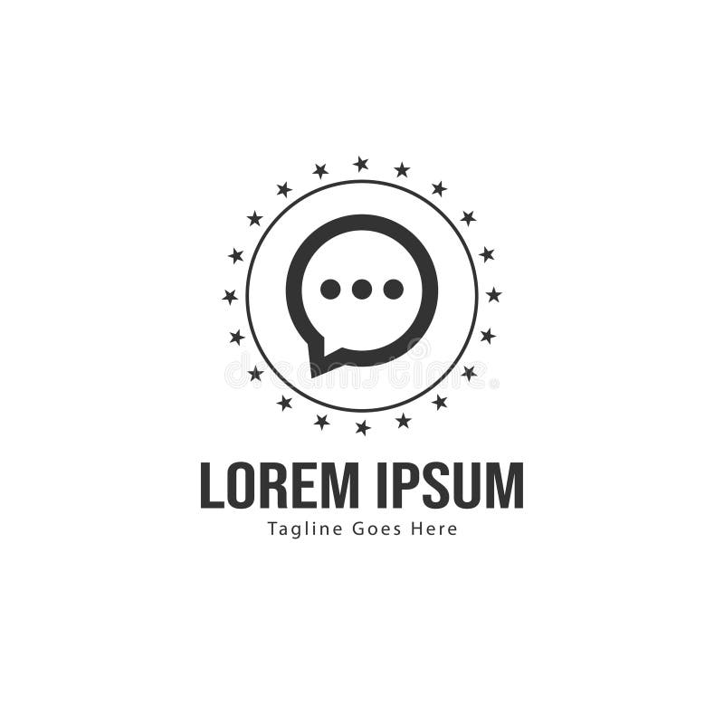 Chat Logo Template Design. Chat Logo with Modern Frame Isolated on ...