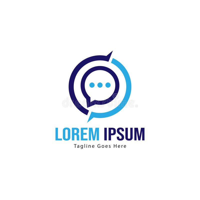 Chat Logo Template Design. Chat Logo with Modern Frame Isolated on ...
