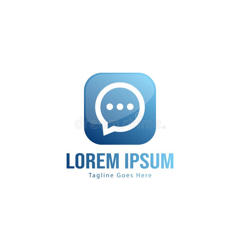 Chat Logo Template Design. Chat Logo with Modern Frame Isolated on ...