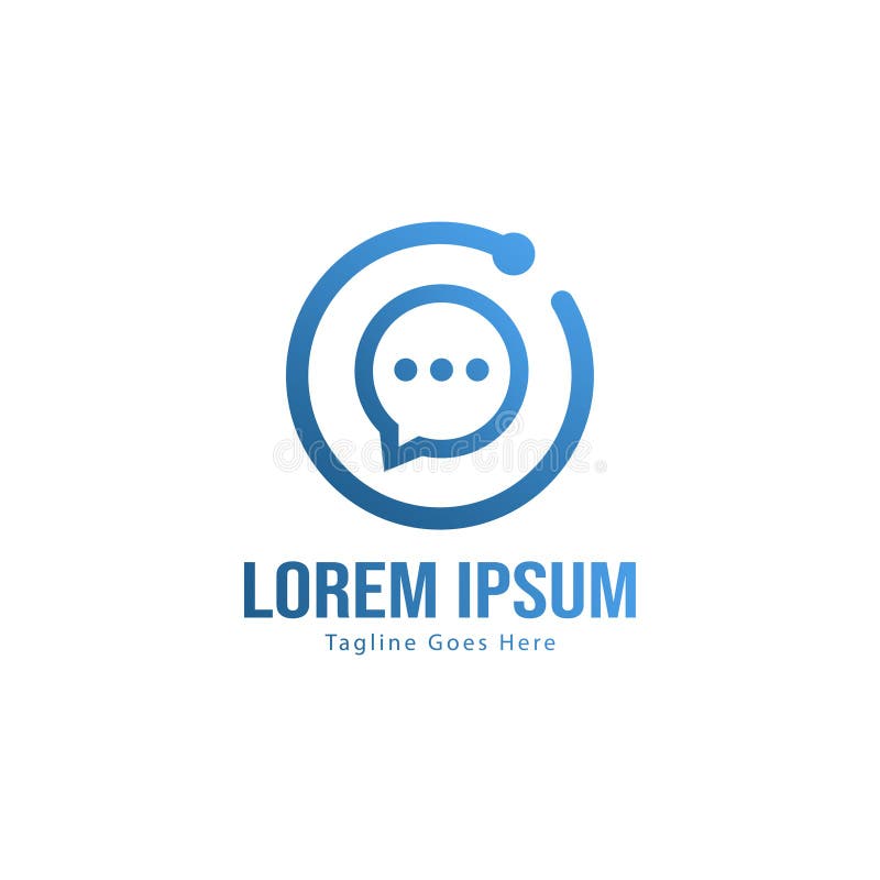 Chat Logo Template Design. Chat Logo with Modern Frame Isolated on ...