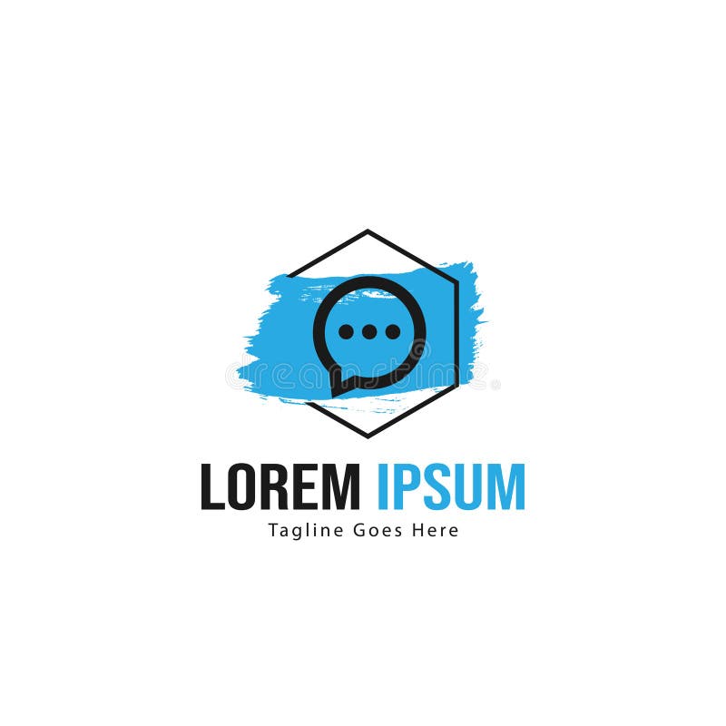 Chat Logo Template Design. Chat Logo with Modern Frame Isolated on ...