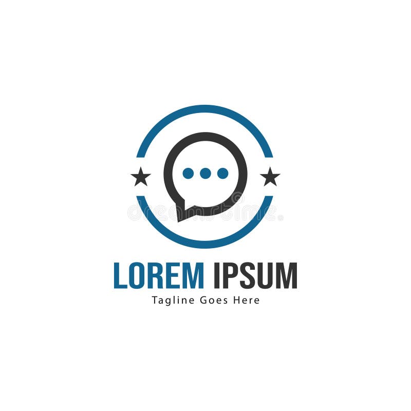 Chat Logo Template Design. Chat Logo with Modern Frame Isolated on ...