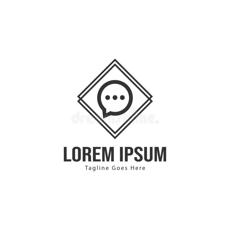 Chat Logo Template Design. Chat Logo with Modern Frame Isolated on ...