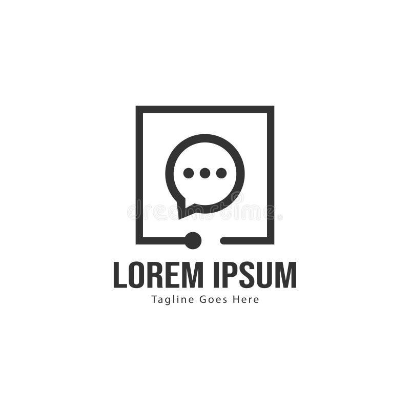 Chat Logo Template Design. Chat Logo with Modern Frame Isolated on ...