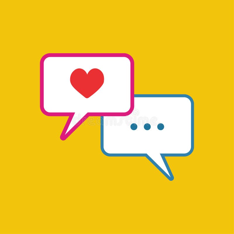 Chat for Love Concept, Love Chat, Communications, Flat Design, Vector ...