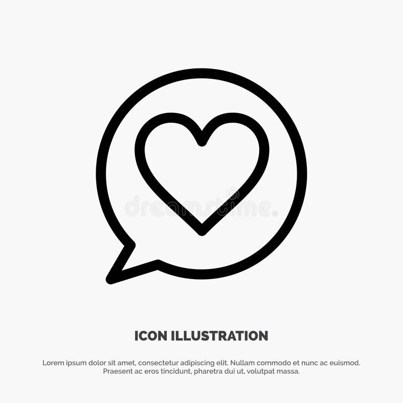 Chat, Love, Heart Vector Line Icon Stock Vector - Illustration of label ...