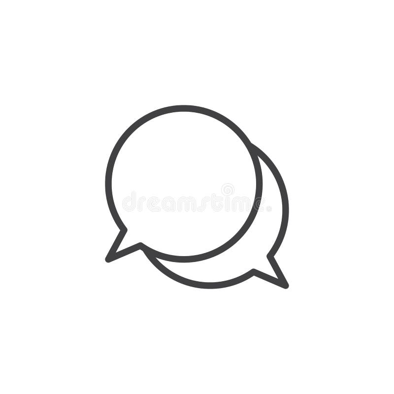 Chat Message Bubble Outline Icon Stock Vector - Illustration of simple ...