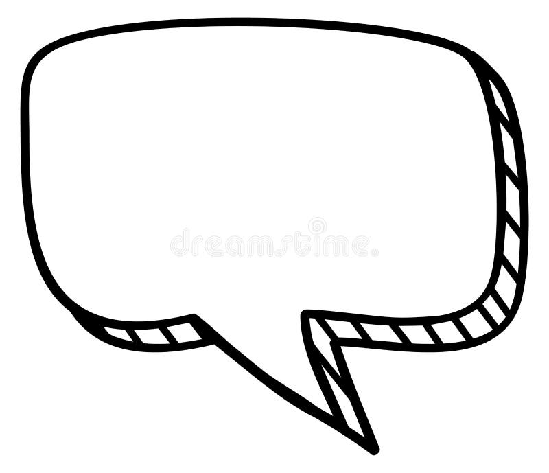 Chat Message Doodle. Blank Comic Cloud Template Stock Illustration ...