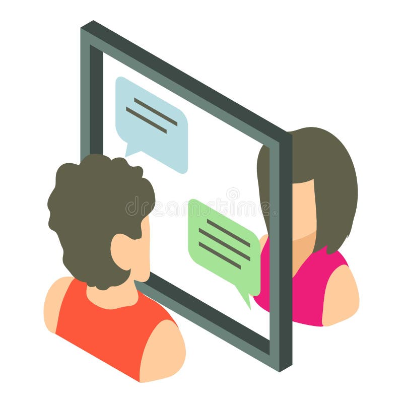 Chat Message Icon, Isometric 3d Style Stock Vector - Illustration of ...