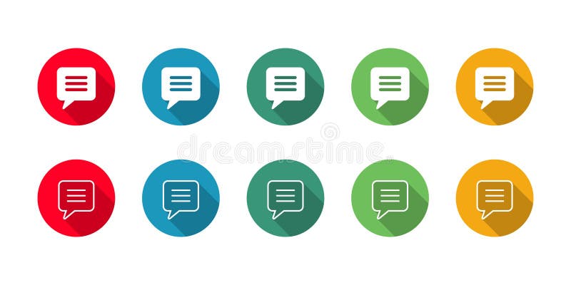 Chat or Message Icon Set Vector Illustration Stock Vector ...