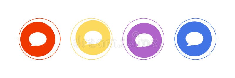 Chat Message Icons. Different Colours Symbol and Button of Chat Message ...
