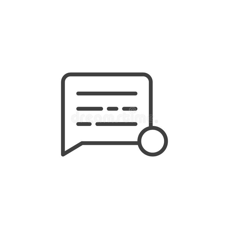 Chat Message Notification Line Icon Stock Vector - Illustration of ...