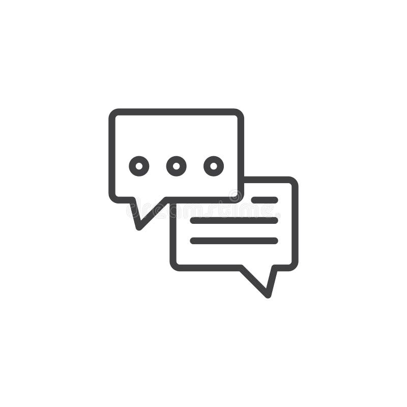Chat message outline icon stock vector. Illustration of speak - 134426015