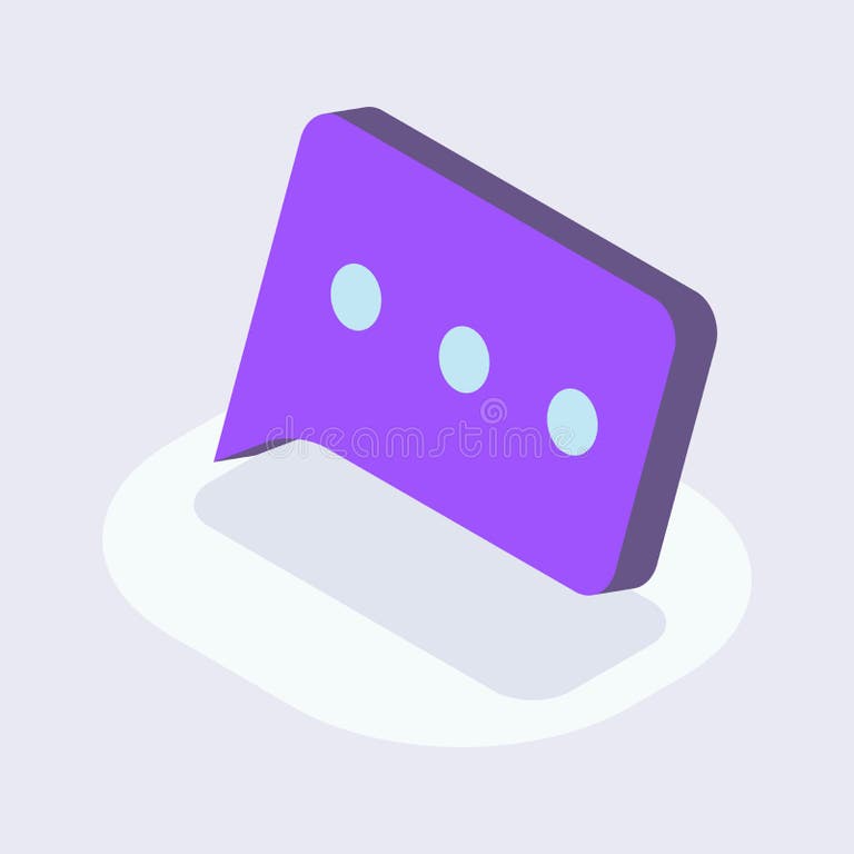 Chat Message Rectangle Isometric Icon with Modern Flat Style Color ...